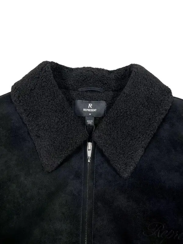 REPRESENT Shearling-collar Zip-front Jacket