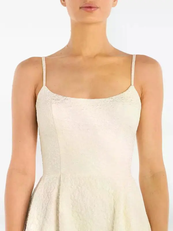 POST MERIDIEM Strapless Jacquard Midi Dress - Neutrals