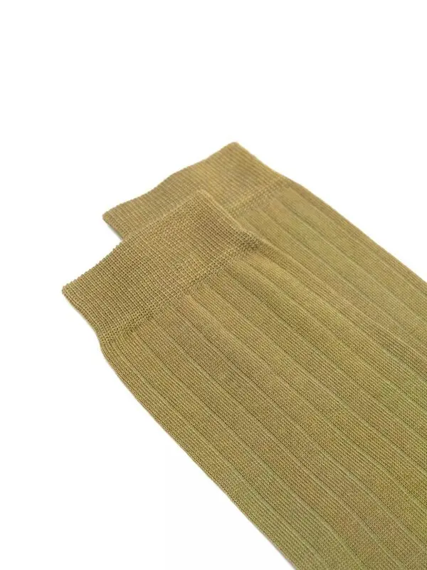 MAISON MARGIELA Ribbed Knit Knee-high Socks - Green
