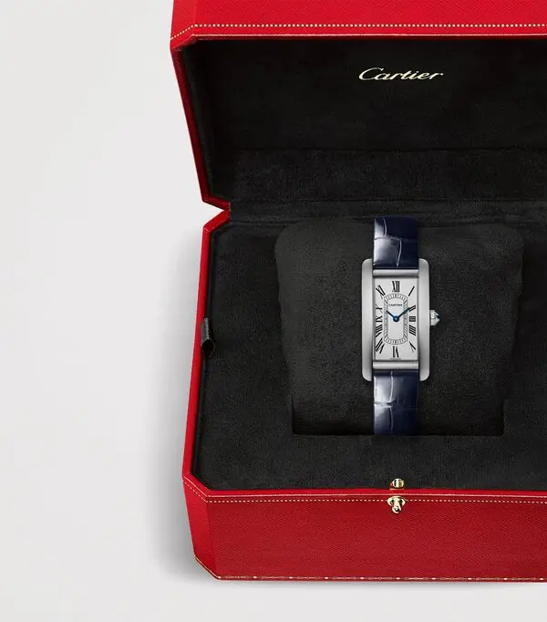 Cartier Tank Américaine Stainless Steel Watch With Alligator Strap