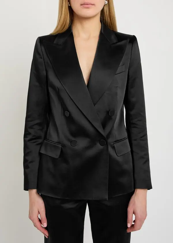Dries Van Noten Beaura Double-breasted Satin Blazer