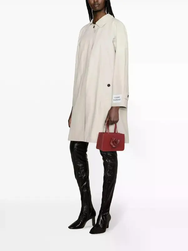 Moschino Patch Detail Midi Trench Coat - Neutrals