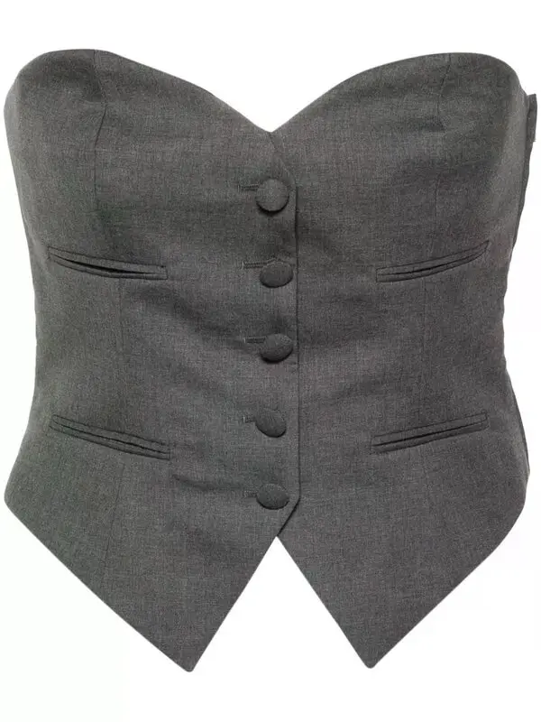 Moschino Strapless Sweetheart Neck Vest - Grey