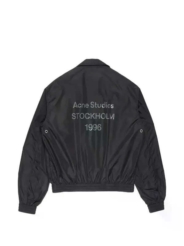 Acne Studios Zip Jacket With Logo Detail - Black
