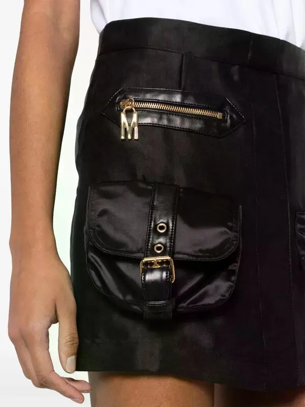 Moschino Dart Detail Mini Skirt With Zip Pockets