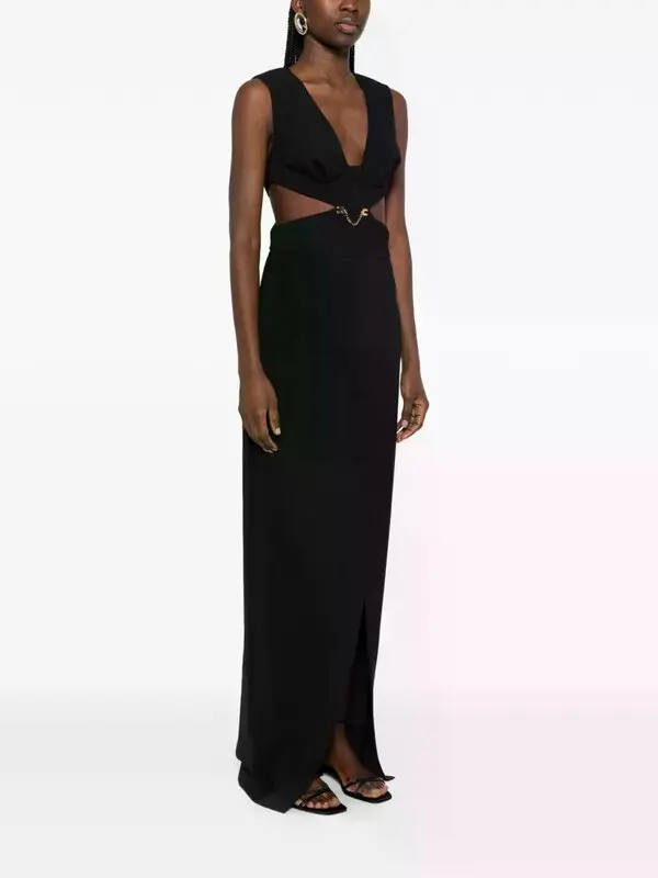 Elisabetta Franchi Crêpe Evening Gown With Cut-out Detail