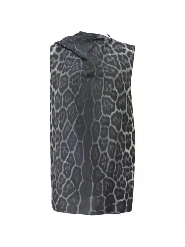 Saint Laurent Sleeveless Leopard Print Blouse