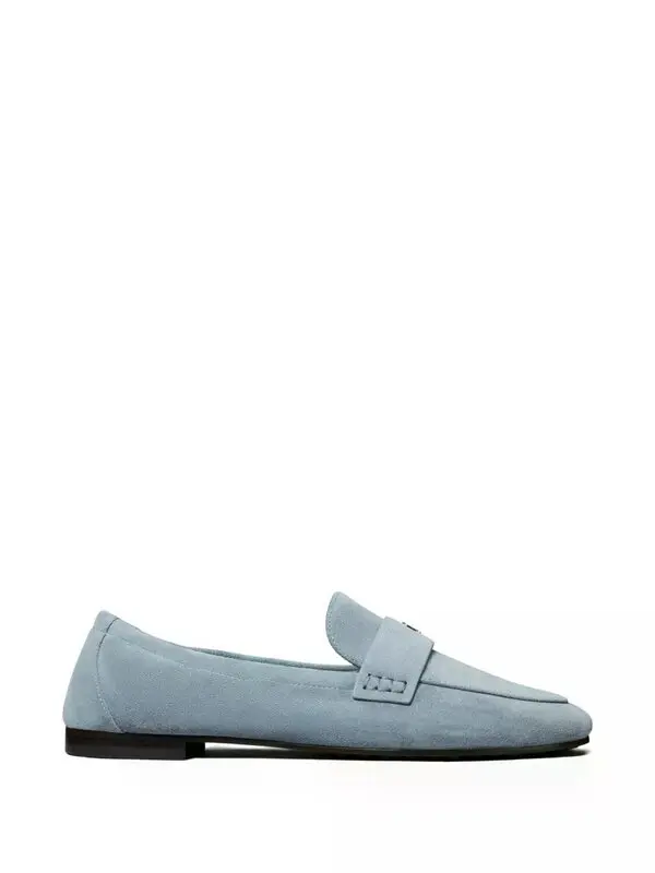 Tory Burch Strap Detail Ballet Loafers In Suede - Blue