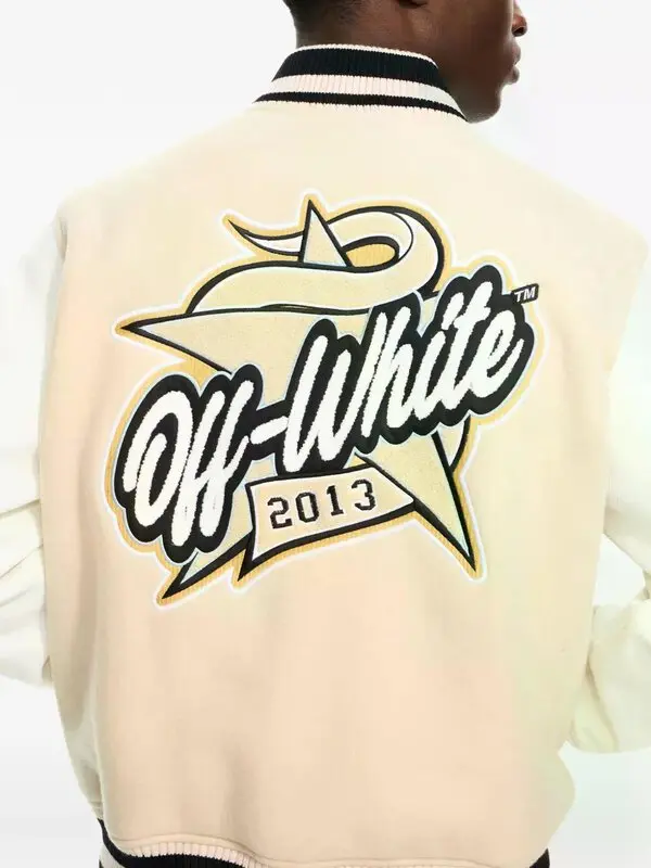 Off-White Star Logo Lea Varsity Jacket - Neutrals