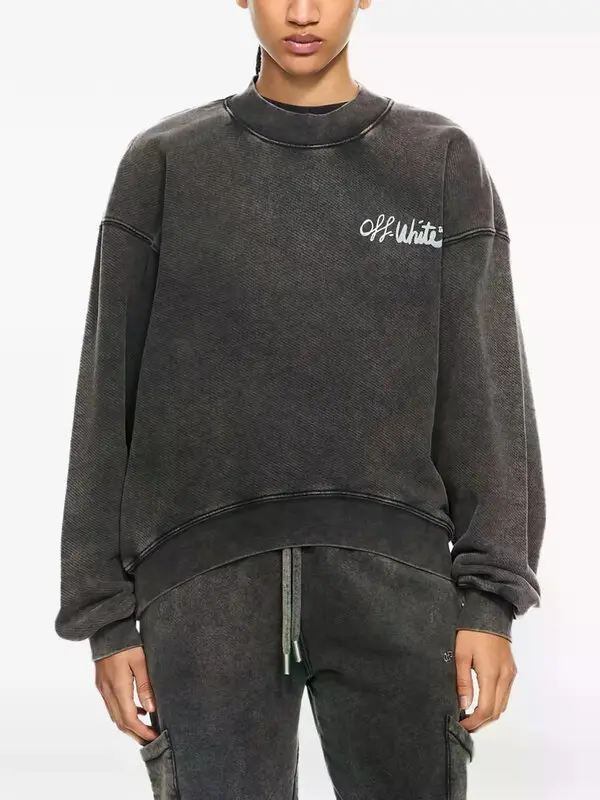 Off-White Crew Neck Sweatshirt With Graphic Detail