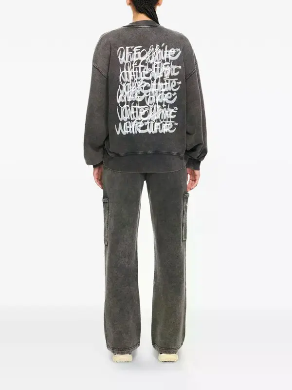 Off-White Crew Neck Sweatshirt With Graphic Detail