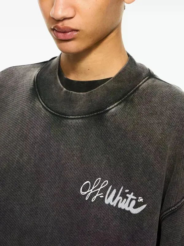 Off-White Crew Neck Sweatshirt With Graphic Detail