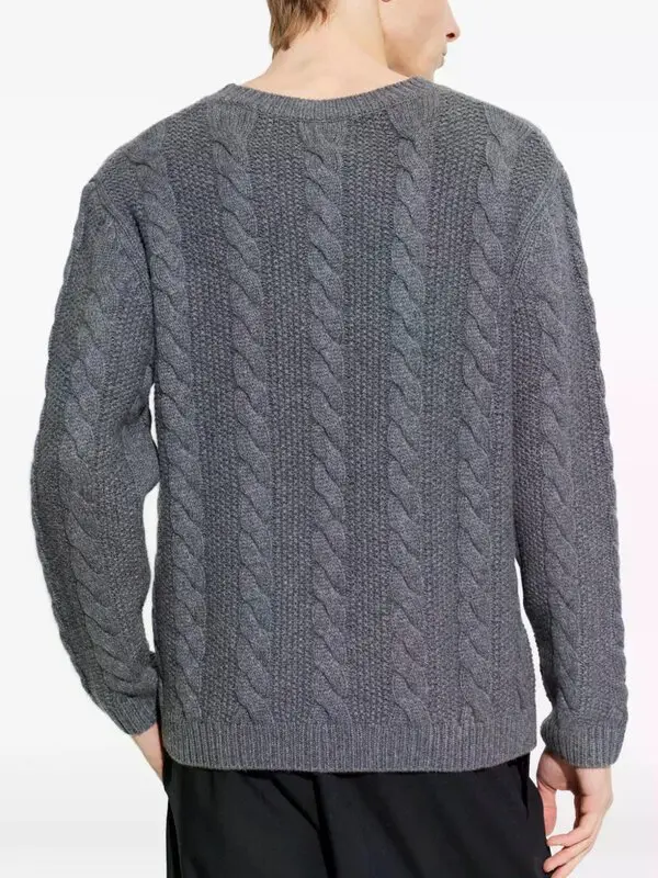 LISA YANG Cable Knit Crew Neck Sweater