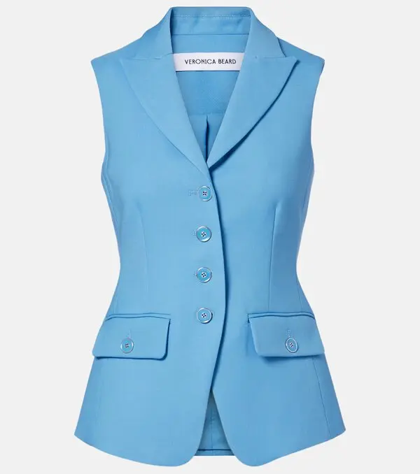 Veronica Beard Benny Single-breasted Vest - Blue