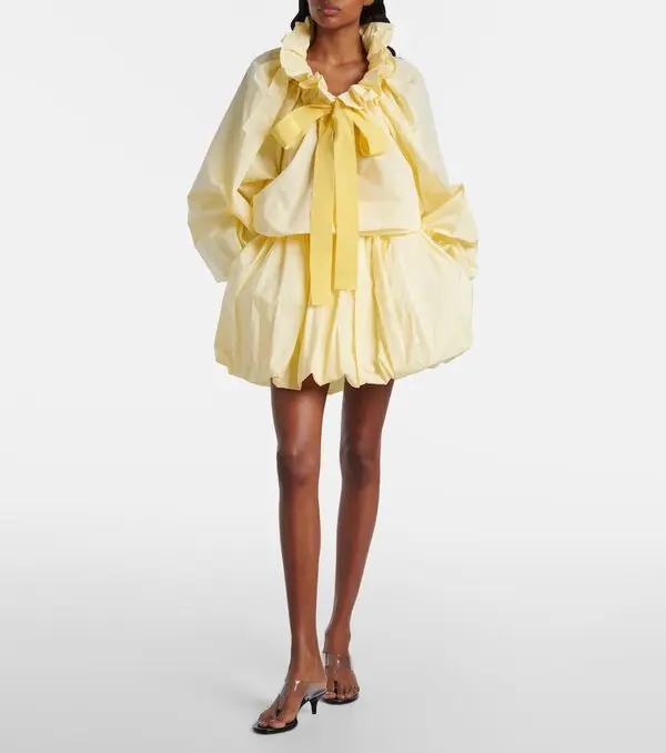 PATOU Tie-neck Faille Top - Yellow