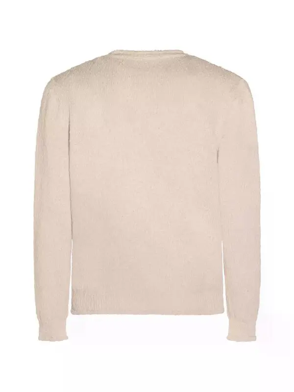 LARDINI Textured Crew Neck Sweater - Neutrals