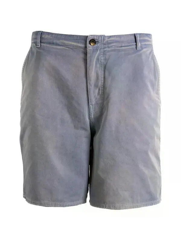Prada Logo-patch Gabardine Shorts - Blue