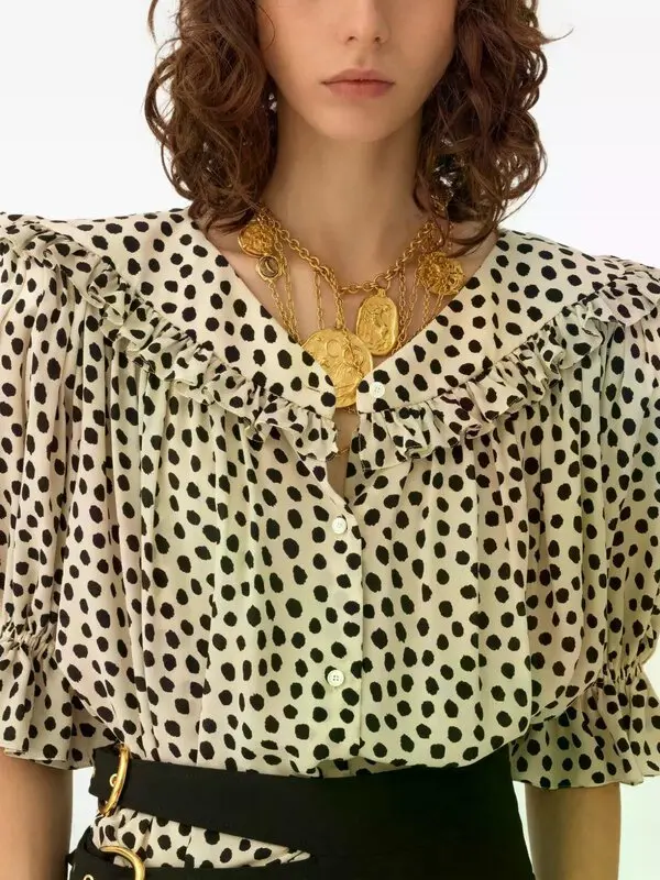 Chloé Ruffled Polka-dot Blouse