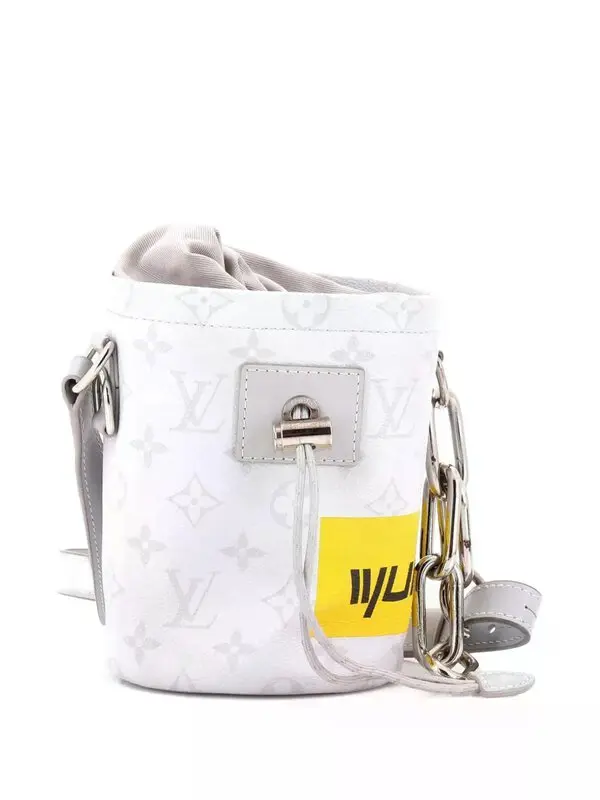LOUIS VUITTON Chalk Nano Bucket Bag Limited Edition Logo Story Monogram Canvas - Grey