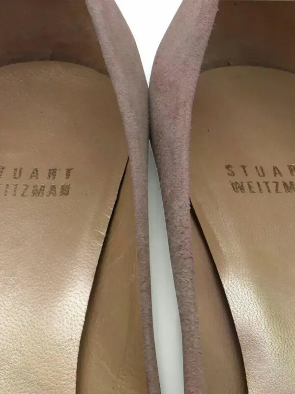 STUART WEITZMAN Suede Peep-toe Wedge Pumps