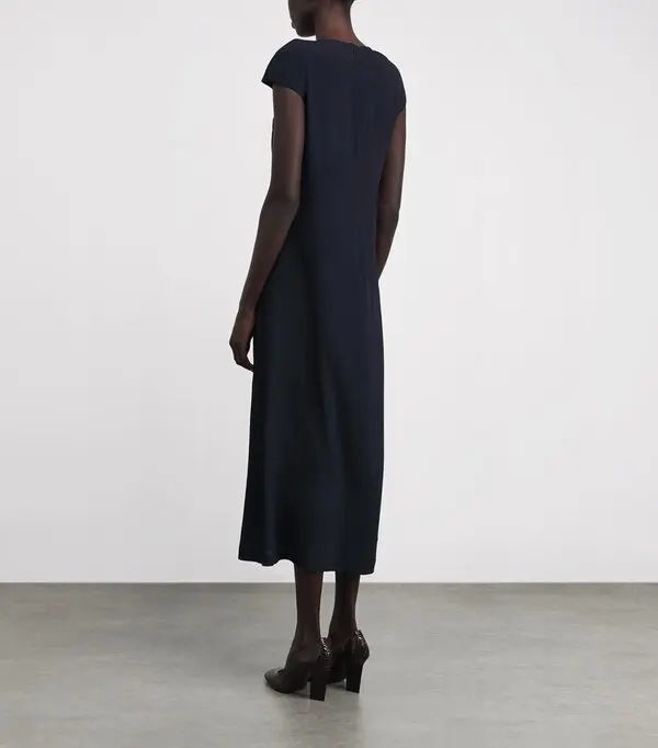 NOMADISSEM Silk Shirred Midi Dress