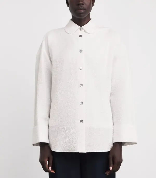 NOMADISSEM Seersucker Cotton Oversized Shirt