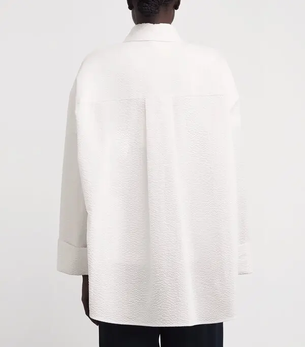NOMADISSEM Seersucker Cotton Oversized Shirt
