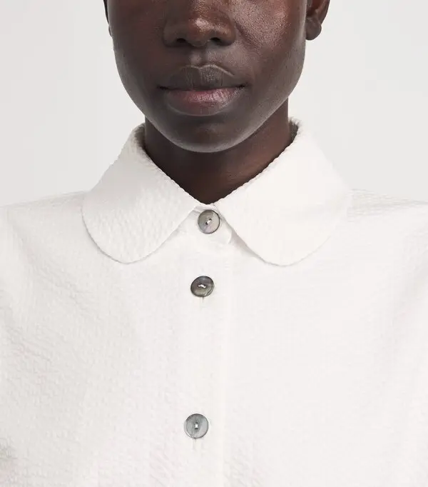 NOMADISSEM Seersucker Cotton Oversized Shirt