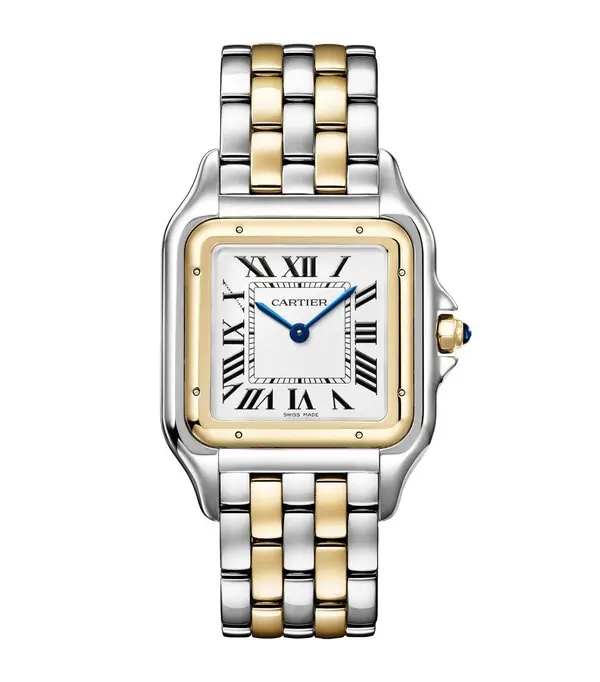 Cartier Panthère De Watch In Stainless Steel And 18k Yellow Gold - Silver