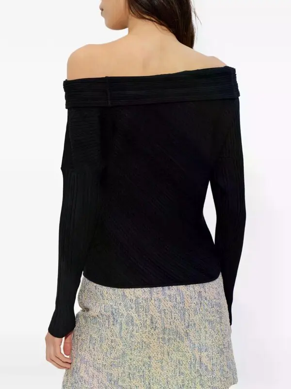 IRO PARIS Off-shoulder Ribbed Knit Sweater