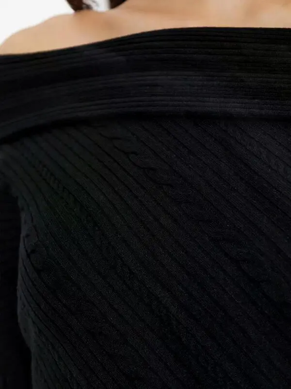 IRO PARIS Off-shoulder Ribbed Knit Sweater