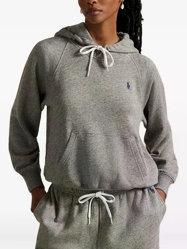 Polo Ralph Lauren Embroidered Logo Drawstring Hooded Sweatshirt - Grey