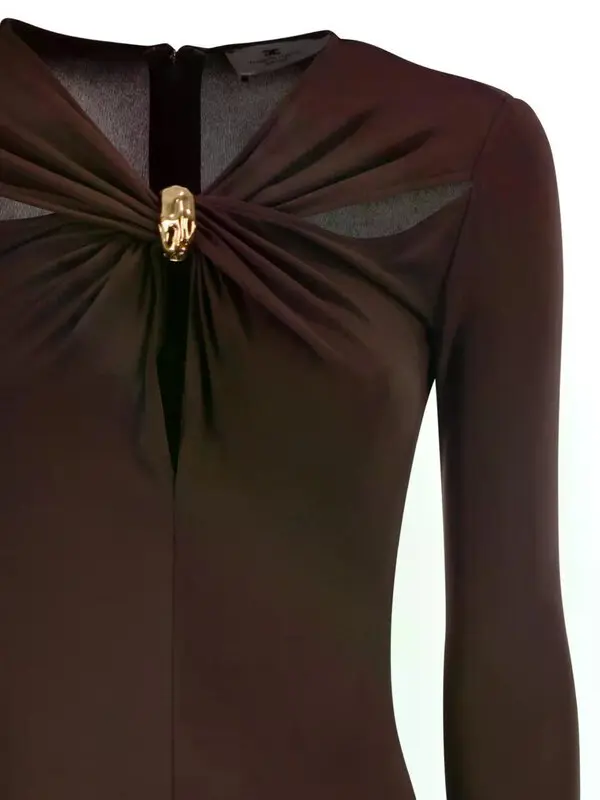 Elisabetta Franchi Long-sleeve Cut-out Dress With Jewel Detail