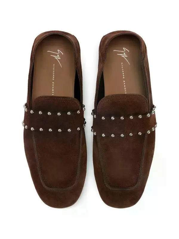 GIUSEPPE ZANOTTI Rupert Studded Loafers - Brown
