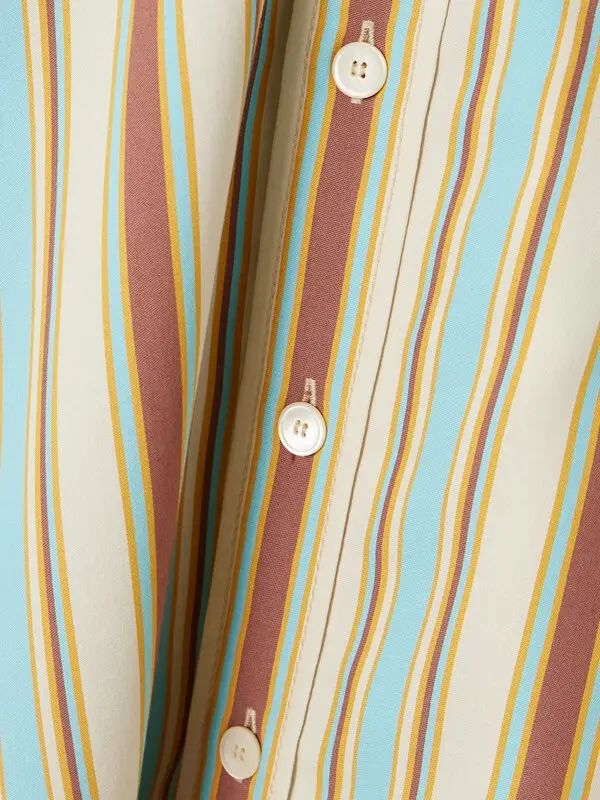 SANDERLAK Embroidered Striped Poplin Shirt