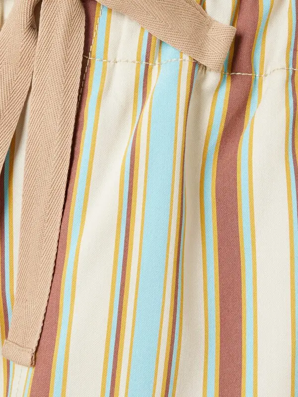 SANDERLAK Striped Poplin Wide-leg Trousers
