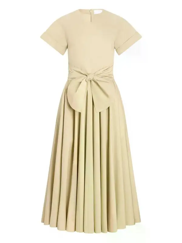 PATOU Midi Dress With Knot Detail - Neutrals