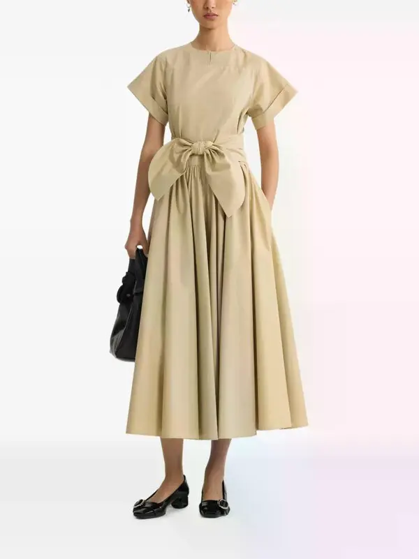 PATOU Midi Dress With Knot Detail - Neutrals