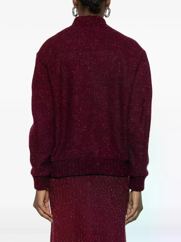 Gabriela Hearst Winslow Zip Bomber Jacket - Red