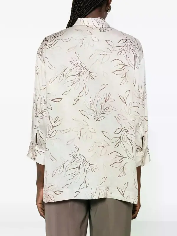 Peserico Light Beige Floral Print Shirt