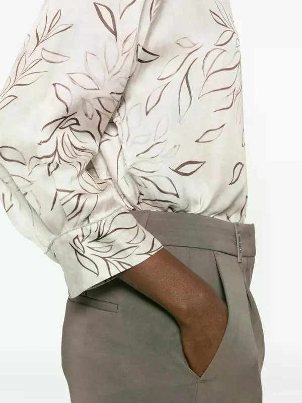 Peserico Light Beige Floral Print Shirt