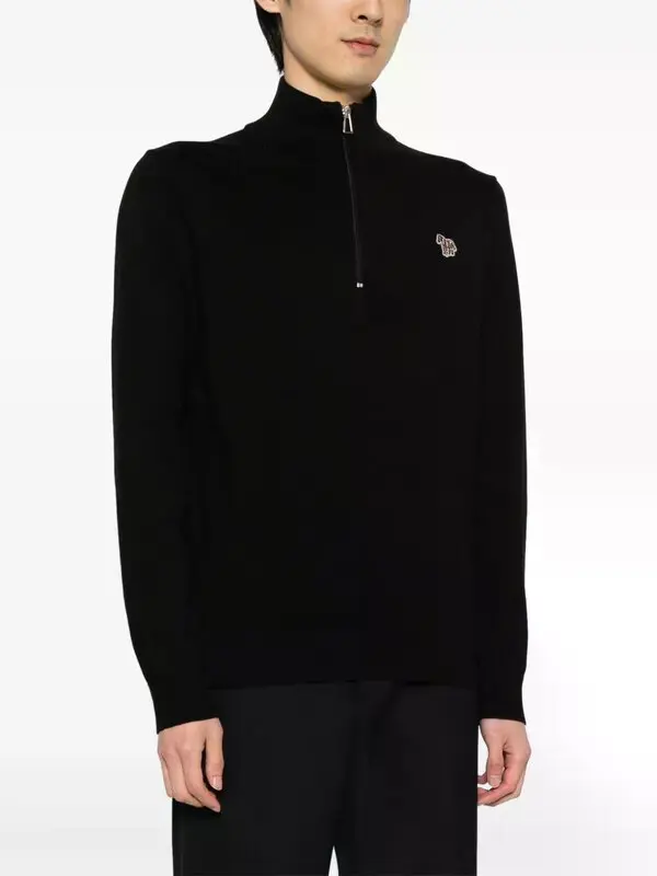 Paul Smith Zebra Appliqué Funnel Neck Jumper