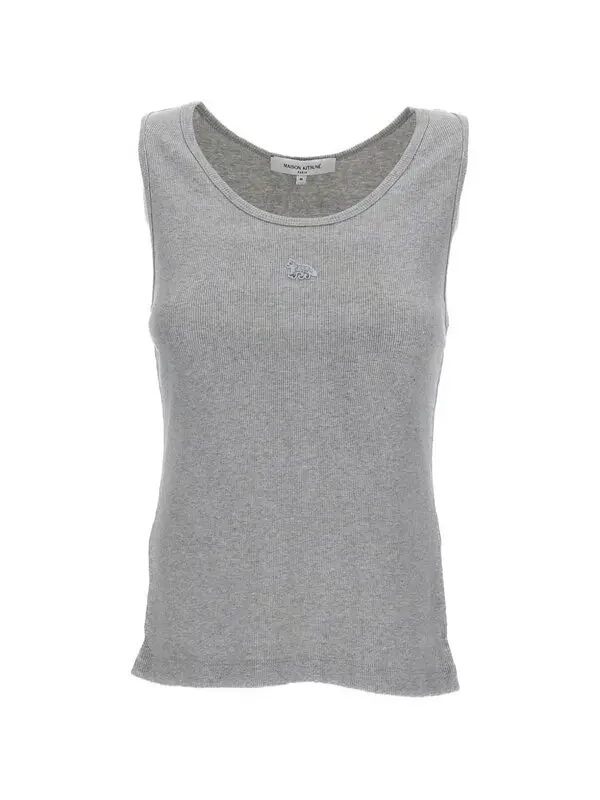 Maison Kitsuné Sleeveless Cut-out Detail Top - Grey