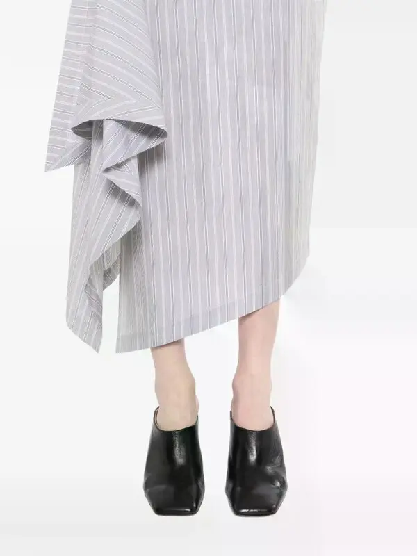 MOOHONG Striped Asymmetric Midi Skirt