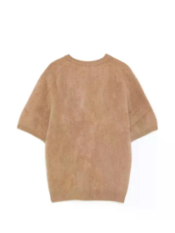 LISA YANG V-neck Short-sleeve Top - Neutrals