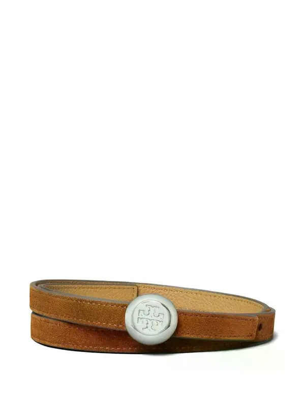 Tory Burch Romy Reversible Suede Belt - Brown