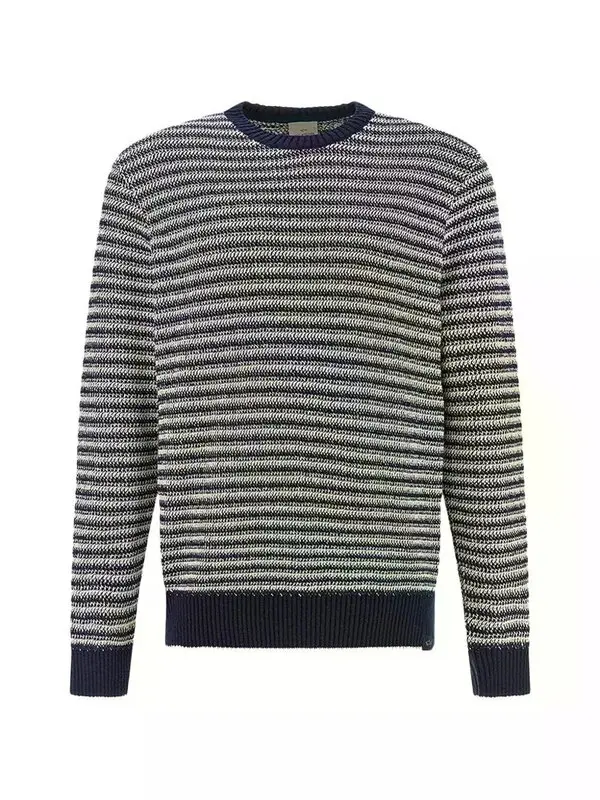 Paul & Shark Bouclé Striped Crew Neck Jumper