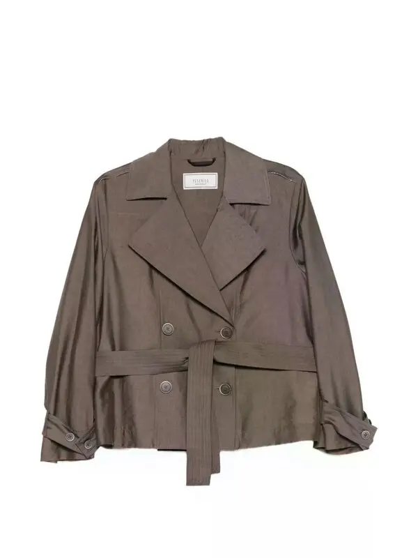 Peserico Belted Double-breasted Jacket - Brown