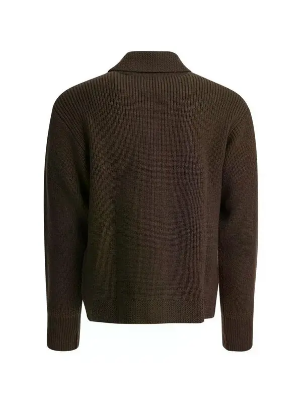 HUMAN MADE Spread Collar Ribbed Knit Cardigan