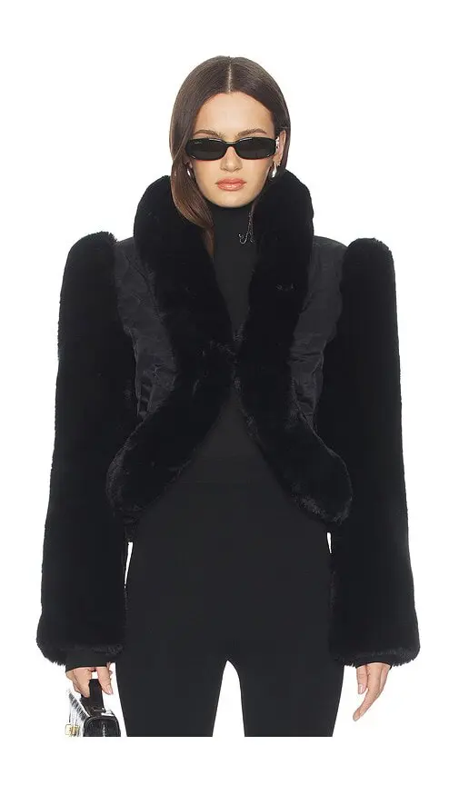 AFRM Daya Faux Fur Cropped Jacket